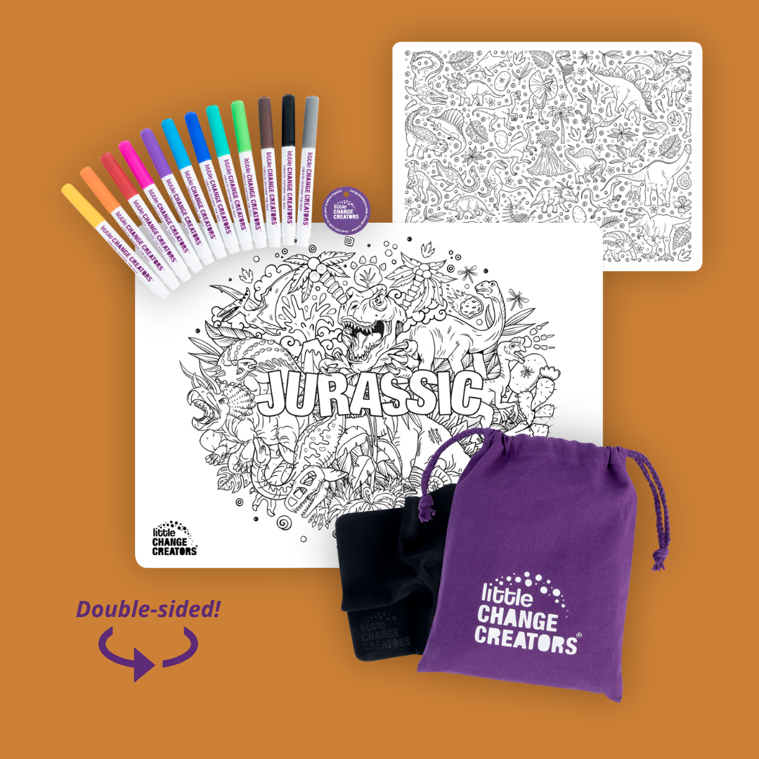 JURASSIC Re-FUN-able™ Colouring Set | Reusable Silicone Drawing Mat ...