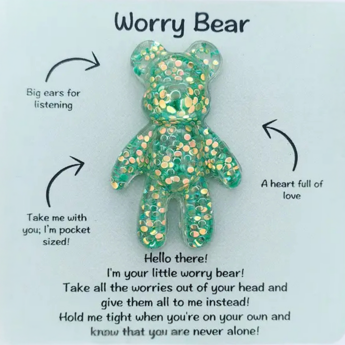 Worry Bear Stones Emotional Support | Separation Anxiety Tool | NDIS ...