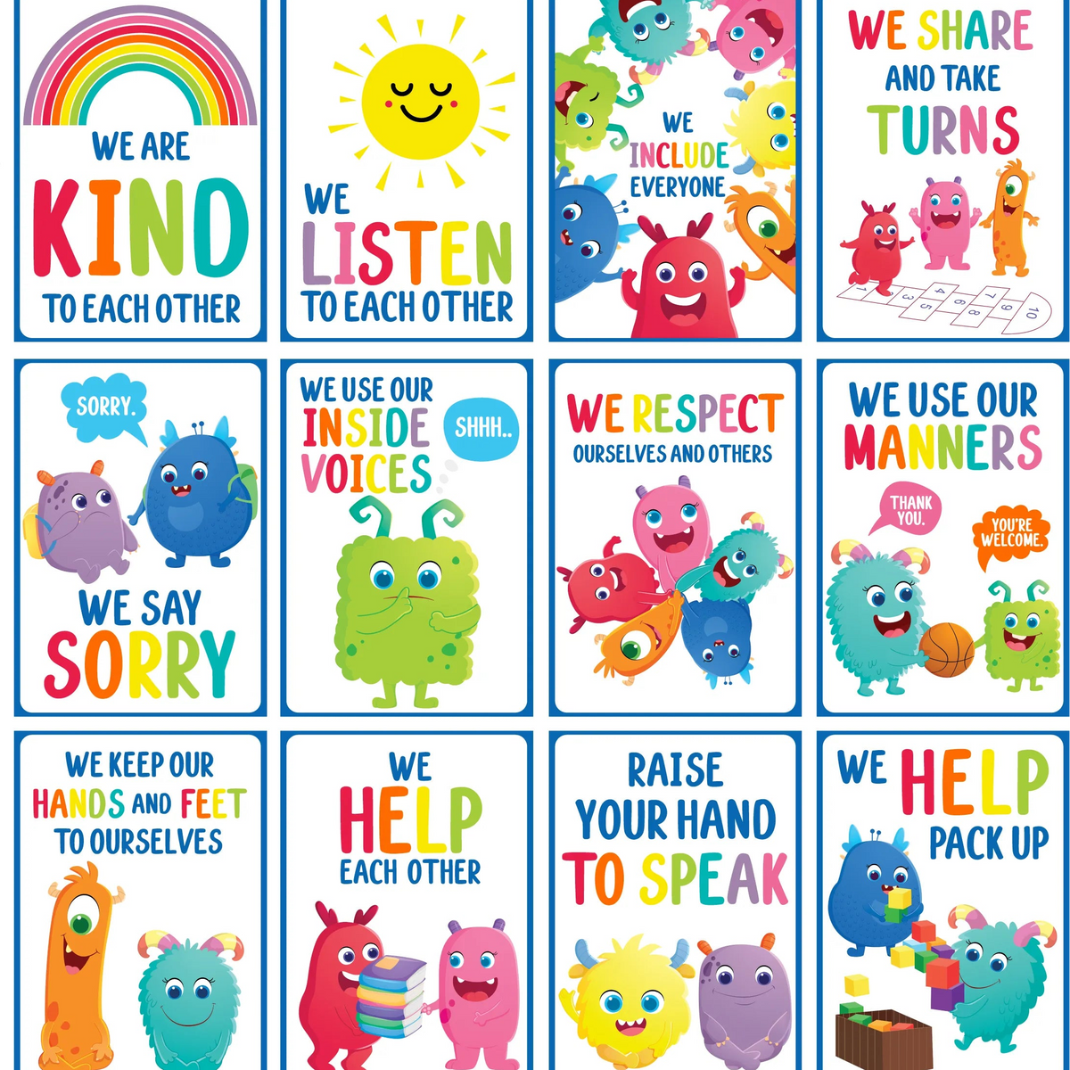 Positive Rules Posters | For School & Home (Set of 12) – The Sensory Sloth